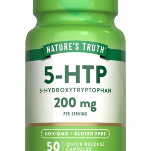 Nature's Truth 5HTP 200mg Capsules | 50 Count | 5 Hydroxytryptophan | Non-GMO & Gluten Free Supplement