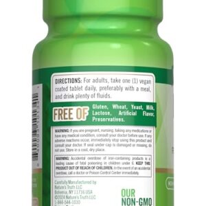 Ferrous Sulfate Iron Supplement | 65 mg | 120 Tablets | Non-GMO, Gluten Free | By Nature's Truth