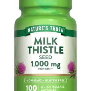 Milk Thistle Extract Capsules | 1000mg | 100 Count | Non-GMO & Gluten Free Supplement | by Nature's Truth