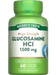 nature's truth glucosamine hci 1500mg | 60 caplets | mega strength supplement | non-gmo & gluten free supplement