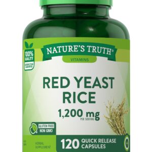 Nature's Truth Red Yeast Rice Capsules 1200 mg | 120 Count | Non-GMO, Gluten Free Supplement