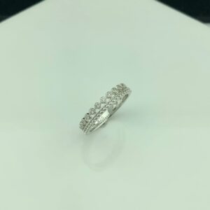 SILVERCLOSEOUT Sterling Silver Double Row Cz Eternity Ring - Size 8