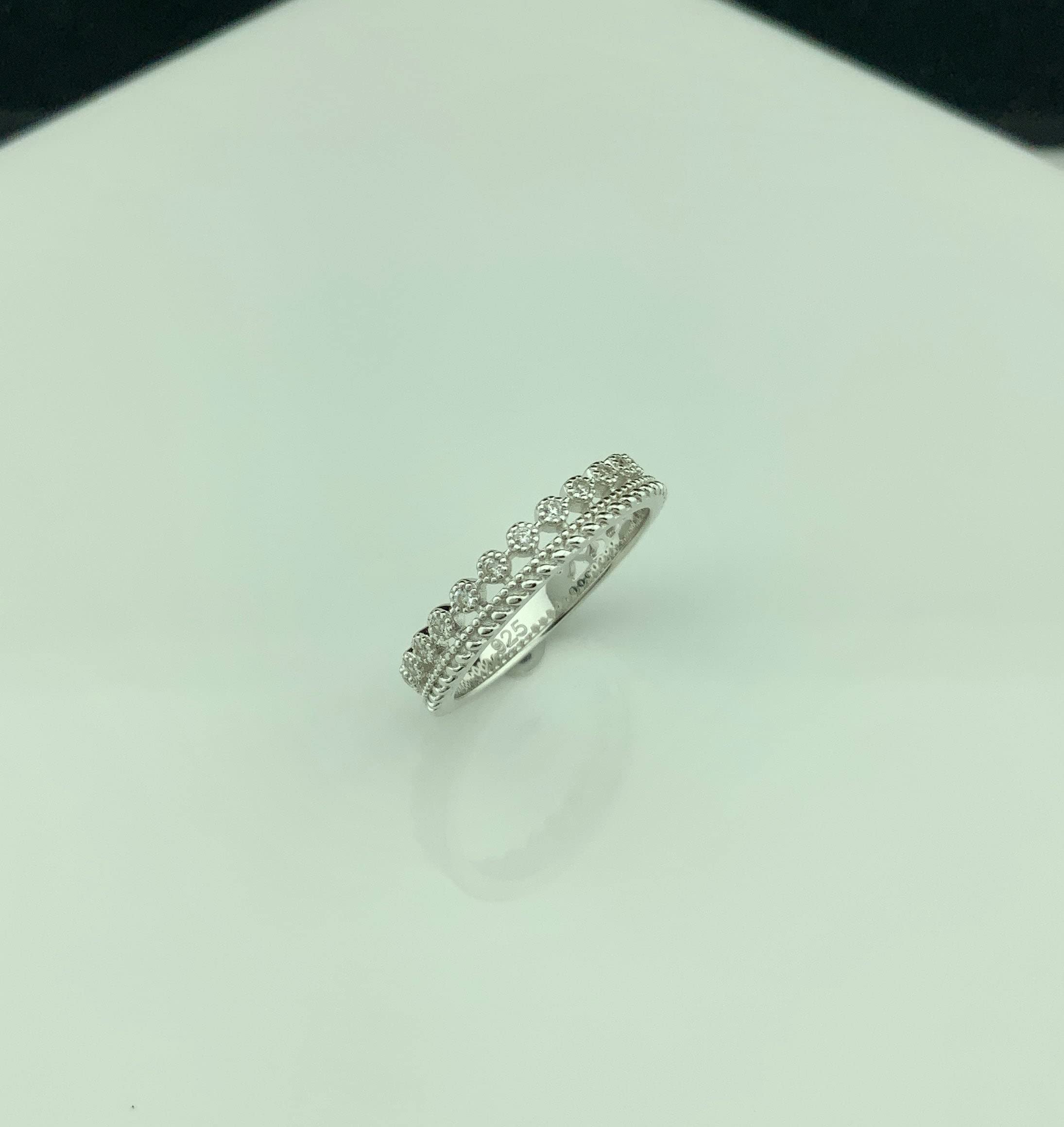 SILVERCLOSEOUT Sterling Silver Double Row Cz Eternity Ring - Size 8