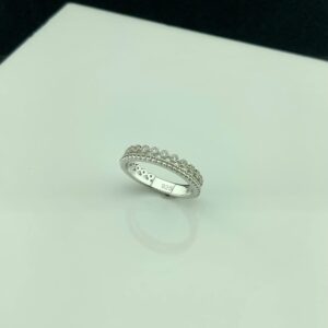 SILVERCLOSEOUT Sterling Silver Double Row Cz Eternity Ring - Size 8