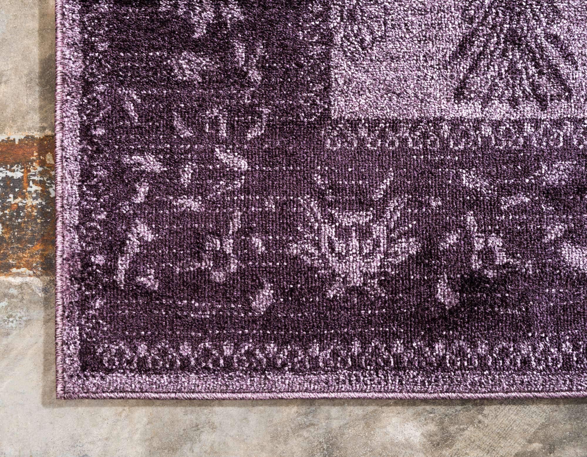 Unique Loom La Jolla Collection Farmhouse, Contemporary, Botanical, Traditional, Vintage Area Rug, 7 x 10 ft, Violet/Dark Purple