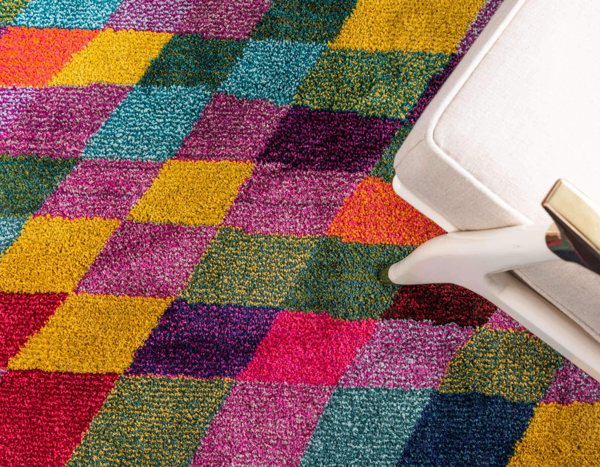 Unique Loom Estrella Collection Geometric, Abstract, Colorful, Modern, Eclectic Area Rug, 7 ft x 10 ft, Multi/Pink