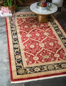 unique loom edinburgh collection oriental traditional french country red area rug (5' 0 x 8' 0)