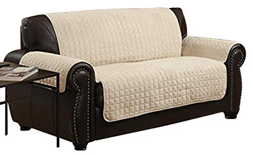 Home Sweet, Deluxe Plush, Quilted Furniture Sofa Slipcover Protectors Love Seat (Taupe, Love Seat)