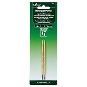 clover needlecraft clover 3635 needlecraft takumi no.5 bamboo interchangeable circular knitting needles