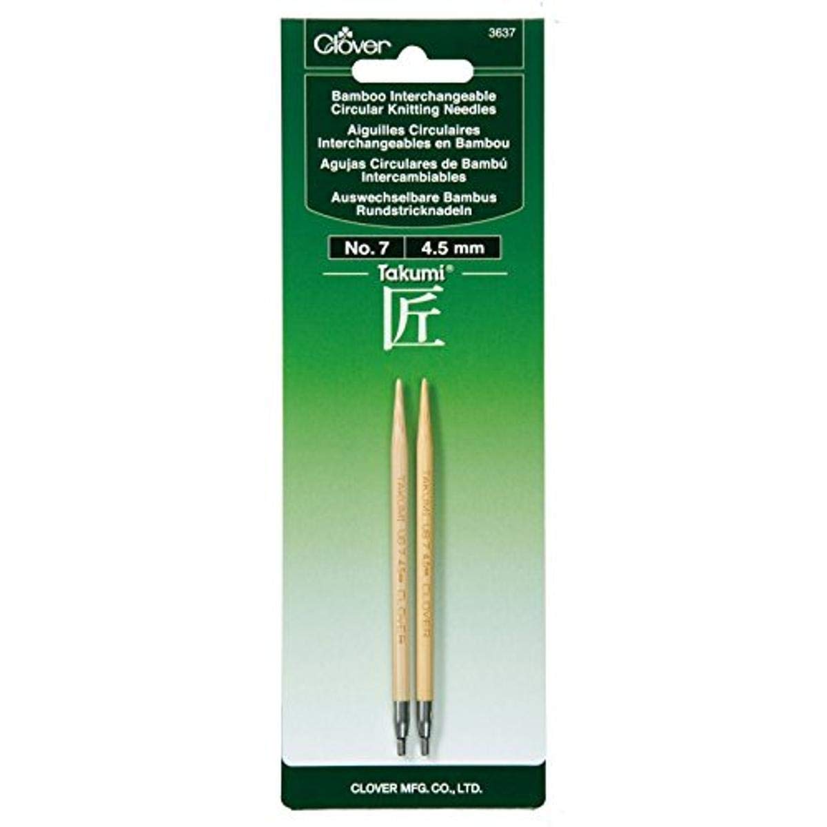 Clover Needlecraft Clover 3637 Needlecraft Takumi No.7 Bamboo Interchangeable Circular Knitting Needles