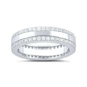 silvercloseout sterling silver cz striped eternity ring - size 6