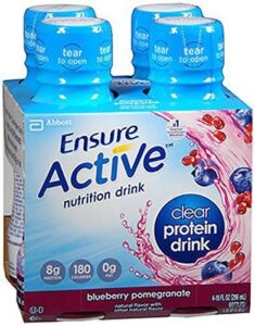 ensure active protein drinks blueberry pomegranate 10 oz 4 ct - 40 oz cs of 3