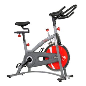 Sunny Health & Fitness Indoor Cycling Exercise Bike with LCD Digital Monitor, Heavy-Duty 40 LB Flywheel, Stationary Bike with Customizable Comfort and 265 LB Max Weight - SF-B1423/C