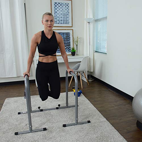 Sunny Health & Fitness SF-BH6507 Dip Station Body Press Parallel Bar with Adjustable Length and Foam Grips