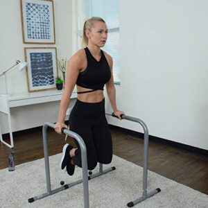 Sunny Health & Fitness SF-BH6507 Dip Station Body Press Parallel Bar with Adjustable Length and Foam Grips