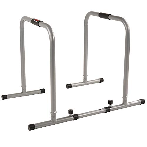 Sunny Health & Fitness SF-BH6507 Dip Station Body Press Parallel Bar with Adjustable Length and Foam Grips