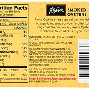 Reese Large Smoked Oysters - 3.7 oz