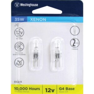 Westinghouse 0621800 35 Watt T3 JC Halogen Xenon Single-Ended Low Voltage Clear Light Bulb with G4 Base 2-pack