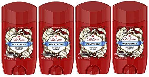 Old Spice Wild Collection Wolfthorn Scent Men's Invisible Solid Antiperspirant Deodorant 2.6 Ounce (Pack of 4)