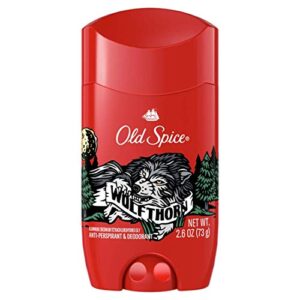 Old Spice Wild Collection Wolfthorn Scent Men's Invisible Solid Antiperspirant Deodorant 2.6 Ounce (Pack of 4)