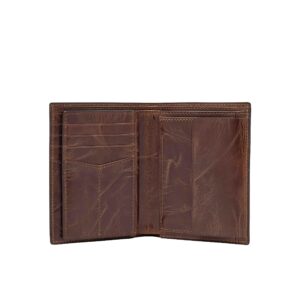 Fossil Men's International Combination Wallet, Derrick Dark Brown, One Size