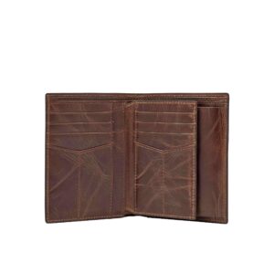 Fossil Men's International Combination Wallet, Derrick Dark Brown, One Size