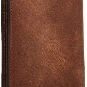 Fossil Men's Derrick Leather RFID-Blocking Large Capacity International Combination Bifold Wallet, Brown