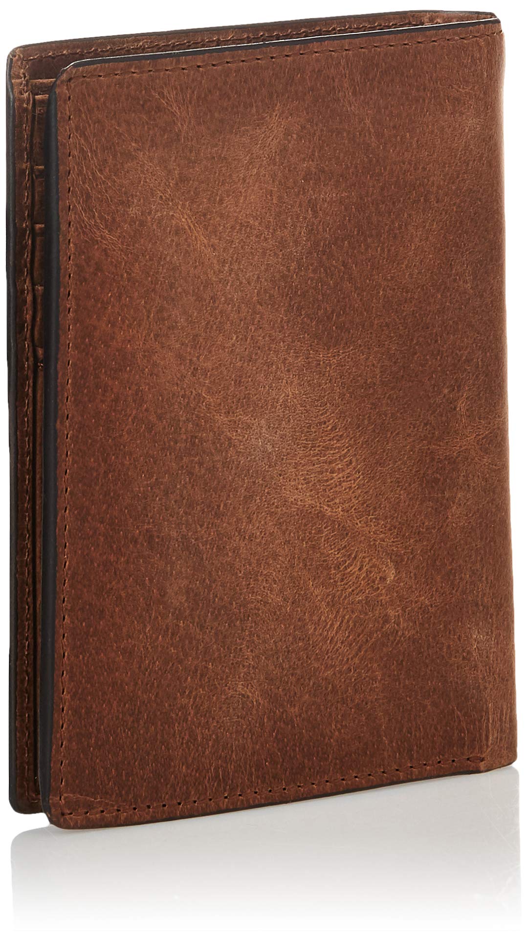 Fossil Men's Derrick Leather RFID-Blocking Large Capacity International Combination Bifold Wallet, Brown