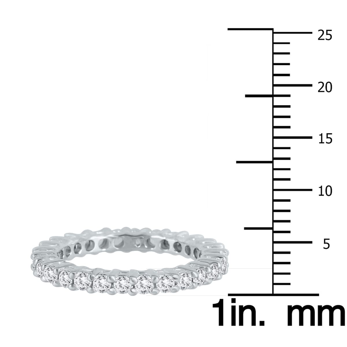 SZUL 1 Carat TW Diamond Eternity Band in 10K White Gold