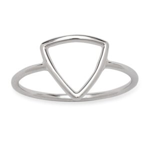 beaux bijoux sterling silver dainty open triangle ring (size 6)