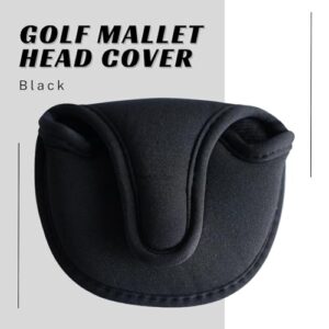 Pacific Golf Clubs Black Golf Putter Headcover Standard Size Neoprene Club Head Cover Perfect for Mallet Putters Fits Most 2 Ball Putters Clubs