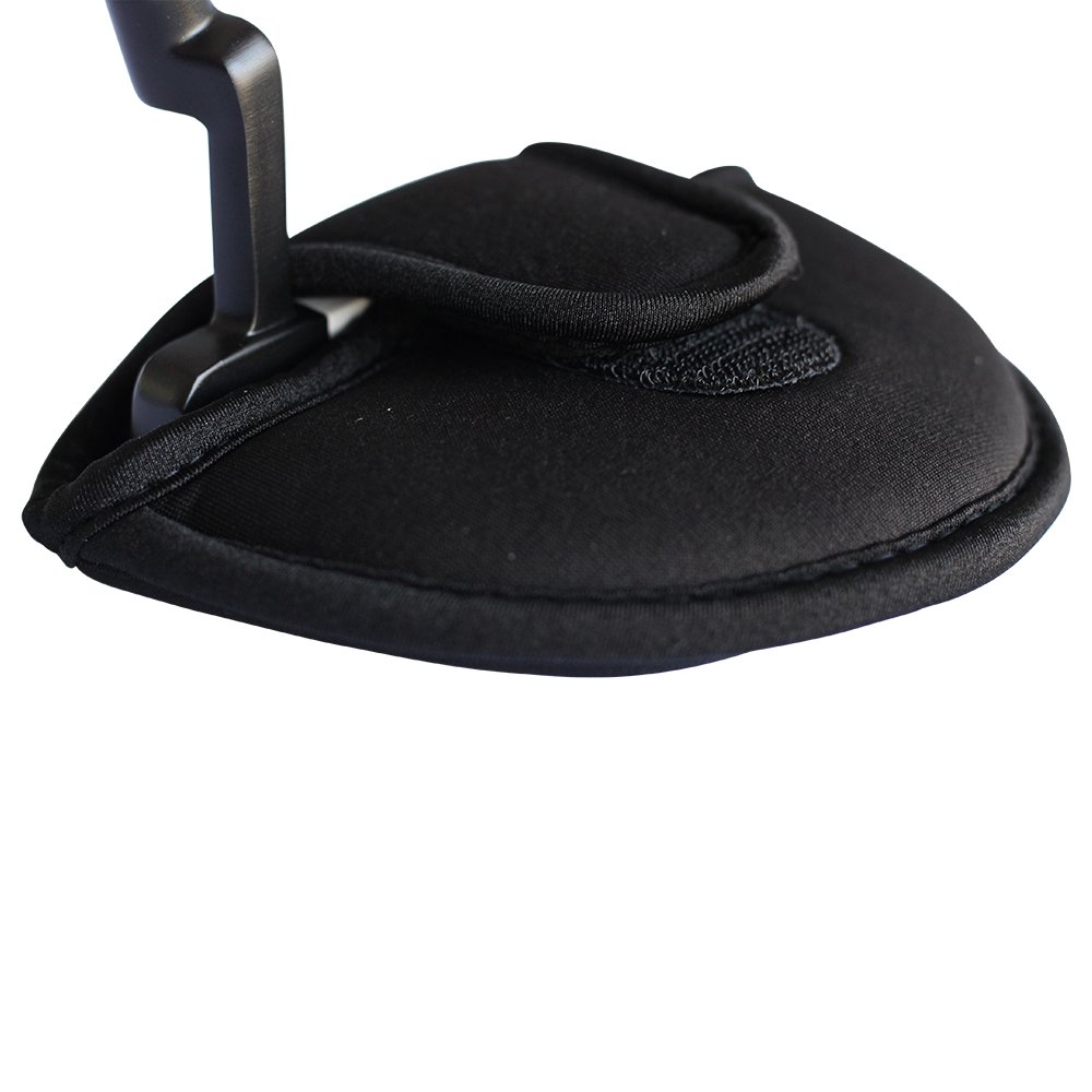 Black Golf Putter Headcover Oversize Neoprene Club Head Cover Perfect for Mallet Putters Fits Most 2 Ball Putters Clubs