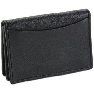 Alpine Swiss Classic Leather Business Card Wallet with ID Window - Expandable pocket - Thin Slim Billfold Credit Card Case