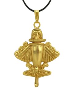 across the puddle, ancient golden jet-9 pendant necklace | 24k gp golden flyer | pre-columbian quimbaya airplane jet | ancient aircraft | ancient astronauts | original golden jets collection