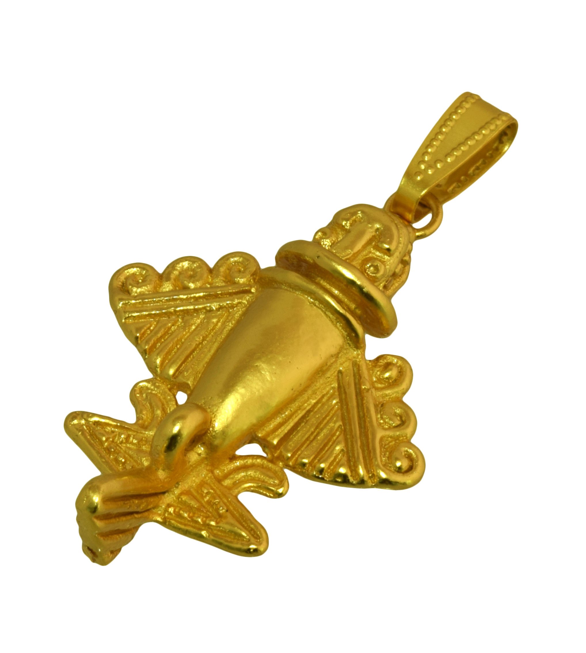 Across The Puddle, Ancient Golden Jet-9 Pendant Necklace | 24k GP Golden Flyer | Pre-Columbian Quimbaya Airplane Jet | Ancient Aircraft | Ancient Astronauts | Original Golden Jets Collection