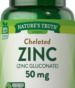 Nature's Truth Zinc 50 mg Chelated Supplements, 100 Count, Pack of 3