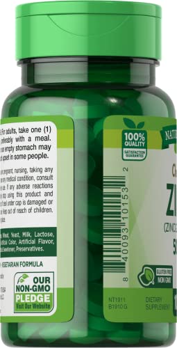 Nature's Truth Zinc 50 mg Chelated Supplements, 100 Count, Pack of 3