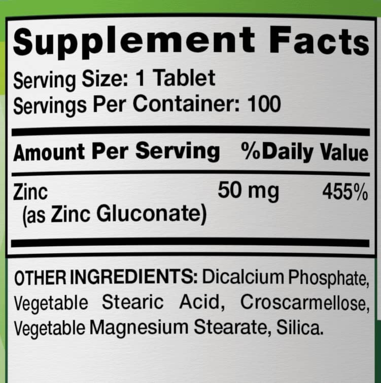 Nature's Truth Zinc 50 mg Chelated Supplements, 100 Count, Pack of 3