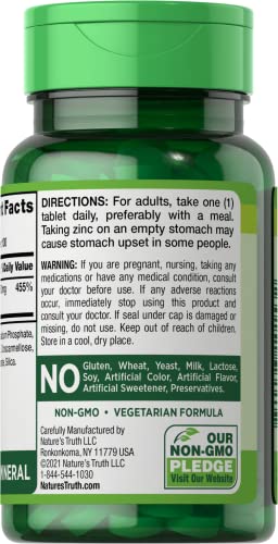 Nature's Truth Zinc 50 mg Chelated Supplements, 100 Count, Pack of 3