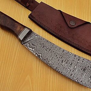 CP-35 Custom Handmade Damascus Steel 12.00 Inches Cleaver style Knife - Beautiful Handle