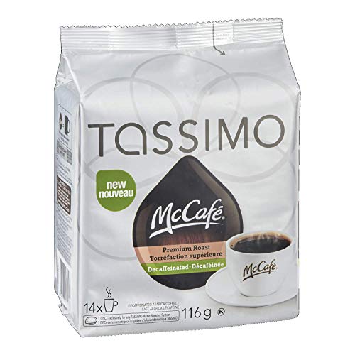 Mcdonalds McCafe Premium Roast Decaffeinated Coffee Tassimo 14 T-discs {Imported from Canada}