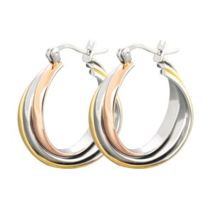 jsea stainless steel crisscross hoop earrings for sensitive ears women