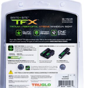 TRUGLO TFX Handgun Sight | Durable Shock-Resistant Compact Brightly Glowing Tritium & Fiber-Optic Xtreme Day/Night Sight, Compatible with Steyr Mannlicher Handguns