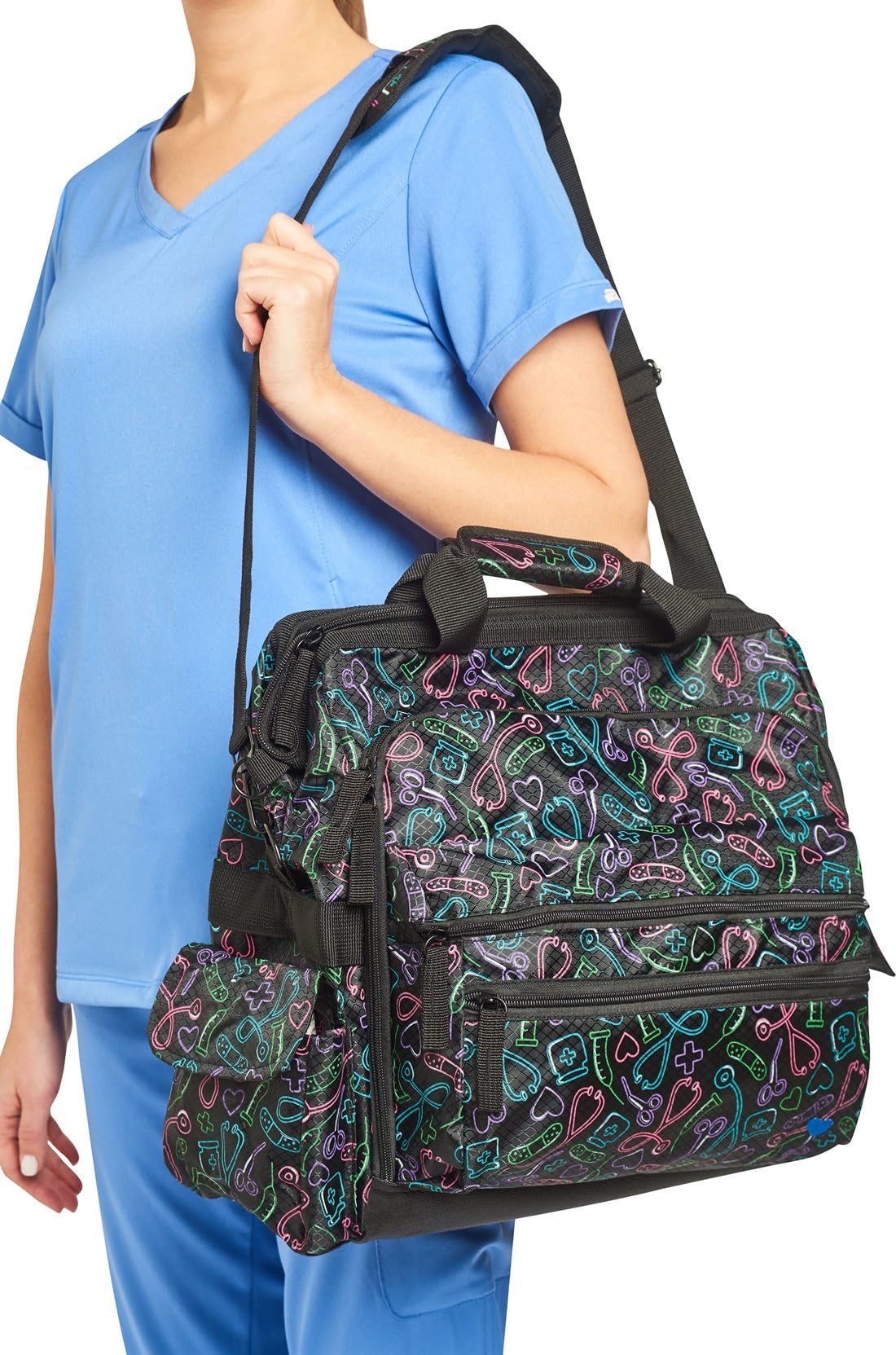 Nurse Mates Ultimate Nursing Bag | Multiple Compartments | Interior Laptop Compartment | Durable Zippers | Medical Tools