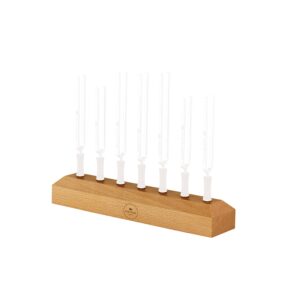 standard planetary tuning fork holder (holds 7 pieces) — made in europe — for meditation, sound healing and yoga, beech wood