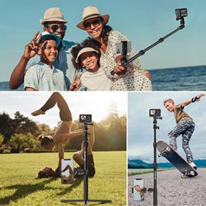 Smatree DS11S Extendable Selfie Stick/Monopod Compatible for G*Pro 12/11/10/9/8/7/6/Max/Session/G*PRO 2018/Ricoh Theta S/V/DJI OSMO Action Camera/Samsung Gear360/YI 4K