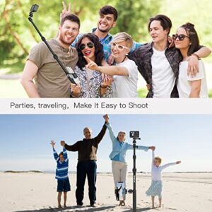 Smatree DS11S Extendable Selfie Stick/Monopod Compatible for G*Pro 12/11/10/9/8/7/6/Max/Session/G*PRO 2018/Ricoh Theta S/V/DJI OSMO Action Camera/Samsung Gear360/YI 4K