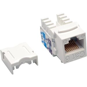 tripp lite cat6 cat5e 110 style punch down keystone jack, white, 25-pack (n238-025-wh)