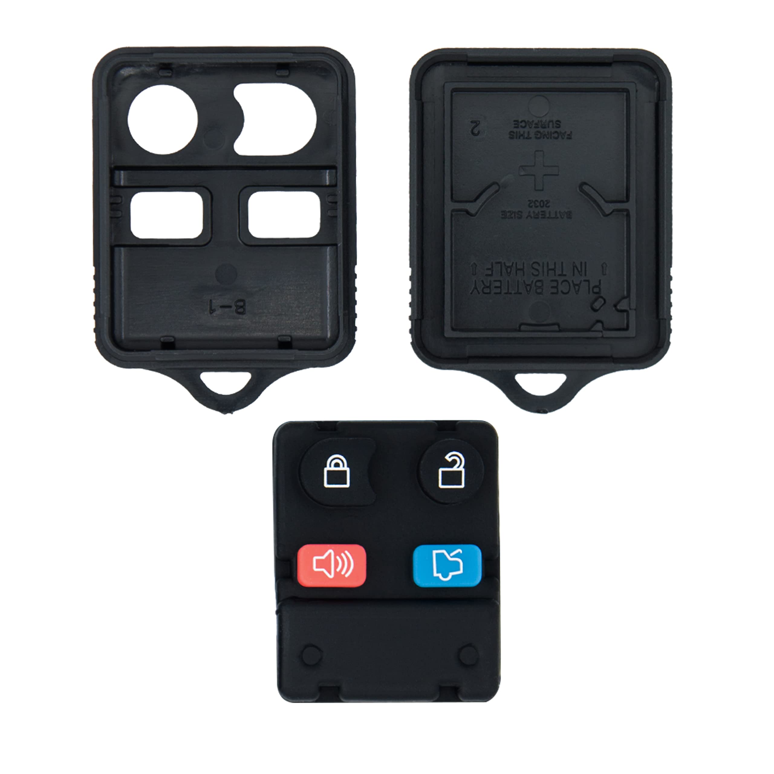 Keyless2Go Replacement for New Shell Case and 4 Button Pad for Remote Key Fob with FCC CWTWB1U345 or CWTWB1U331 - Shell ONLY