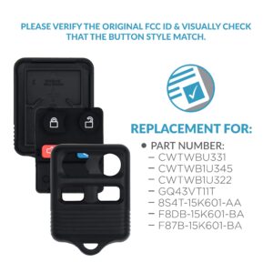 Keyless2Go Replacement for New Shell Case and 4 Button Pad for Remote Key Fob with FCC CWTWB1U345 or CWTWB1U331 - Shell ONLY